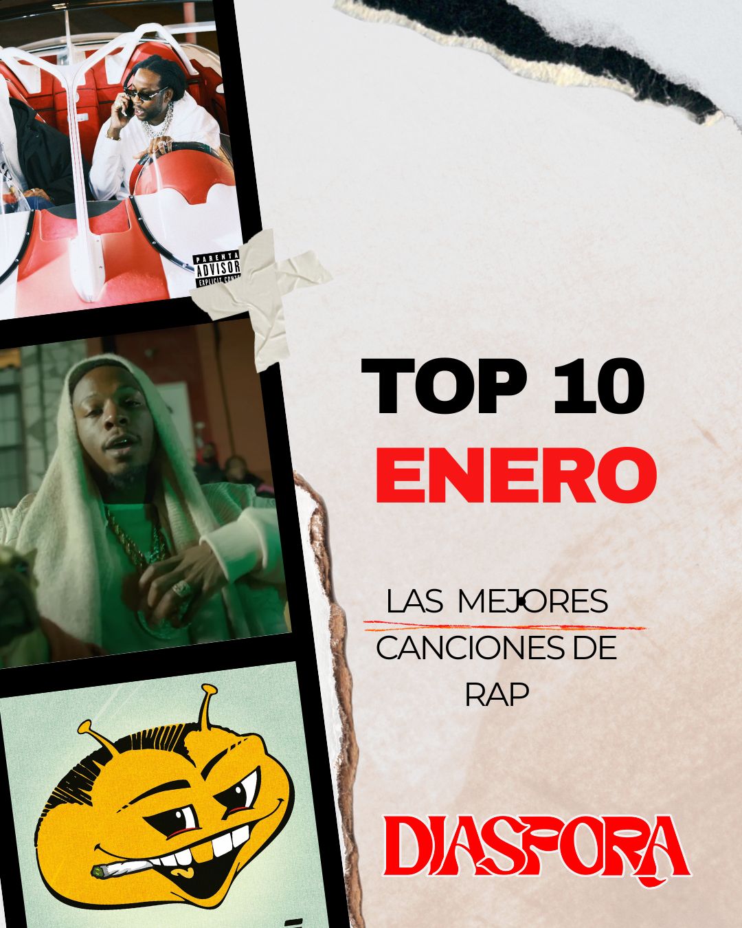 Top 10: Las mejores canciones de RAP en ENERO - Diáspora